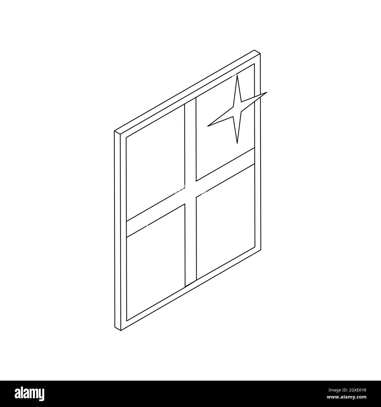 Clean shiny window icon in isometric 3d style isolated on white ...