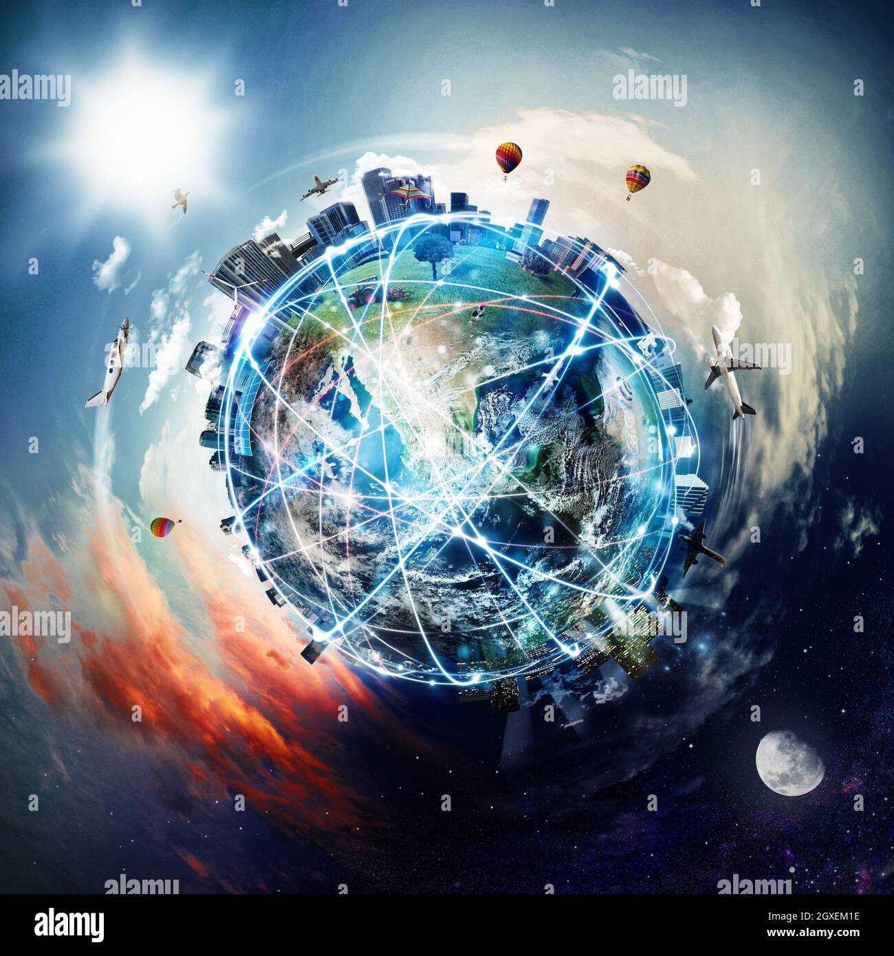 Internet connection with the optical fiber. Concept of fast internet ...