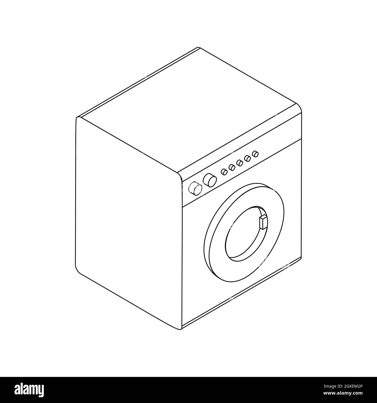Washing machine icon in isometric 3d style isolated on white background ...