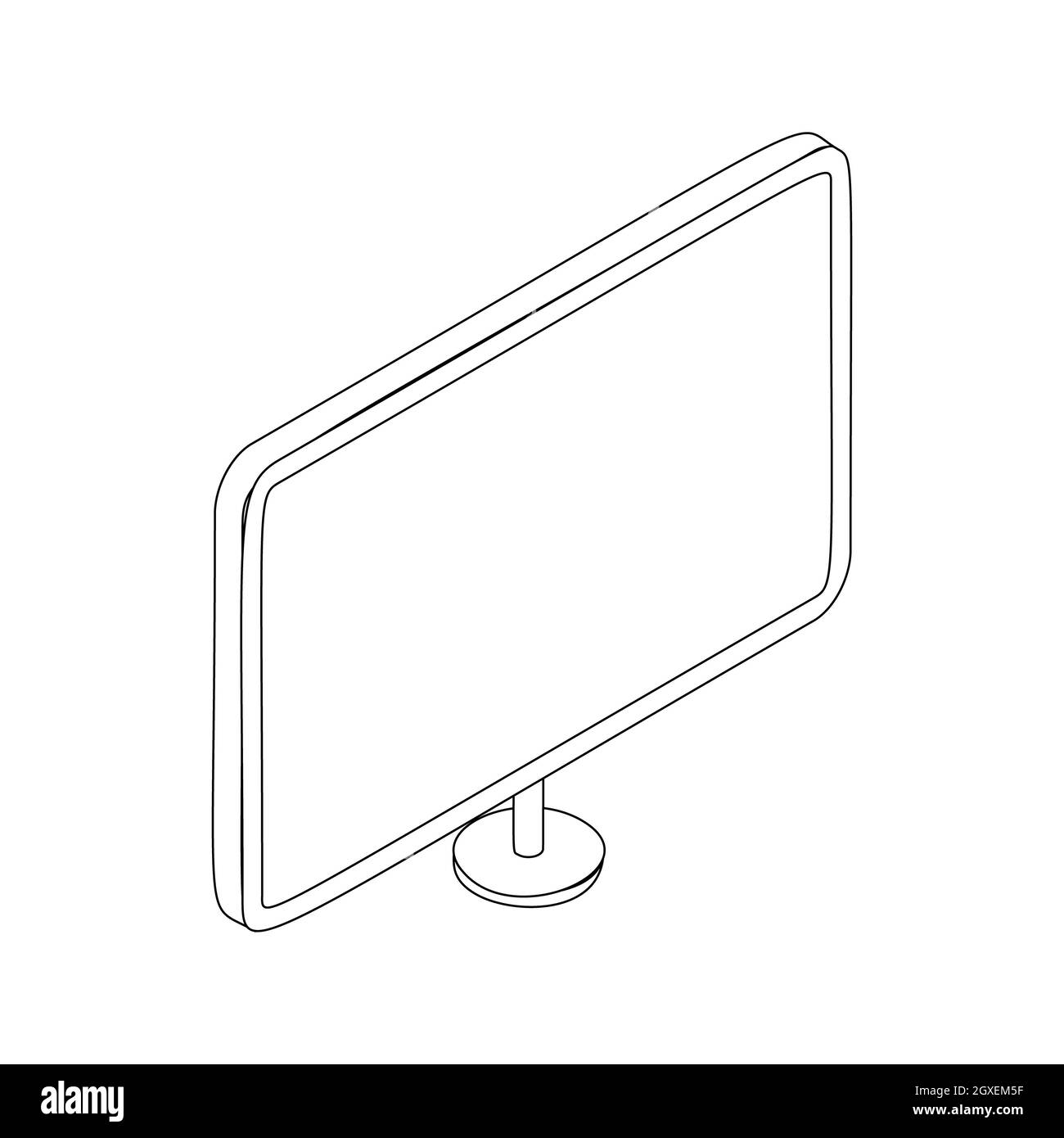 Monitor icon in isometric 3d style isolated on white background Stock ...