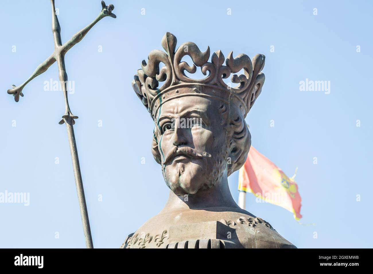 Bronze monument to the city's founder Tvrtko Kotromanic in Herceg Novi ...