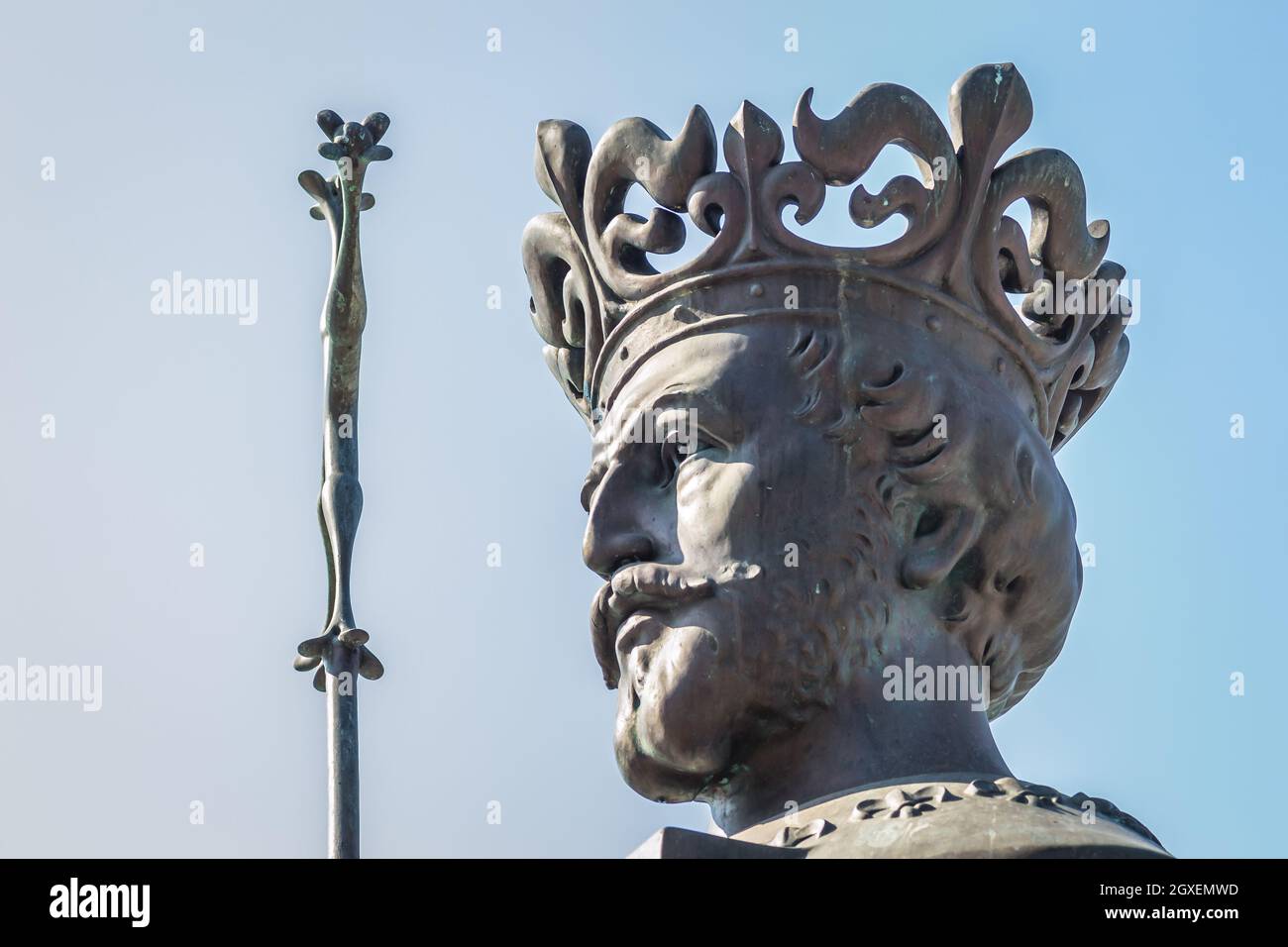 Bronze monument to the city's founder Tvrtko Kotromanic in Herceg Novi ...