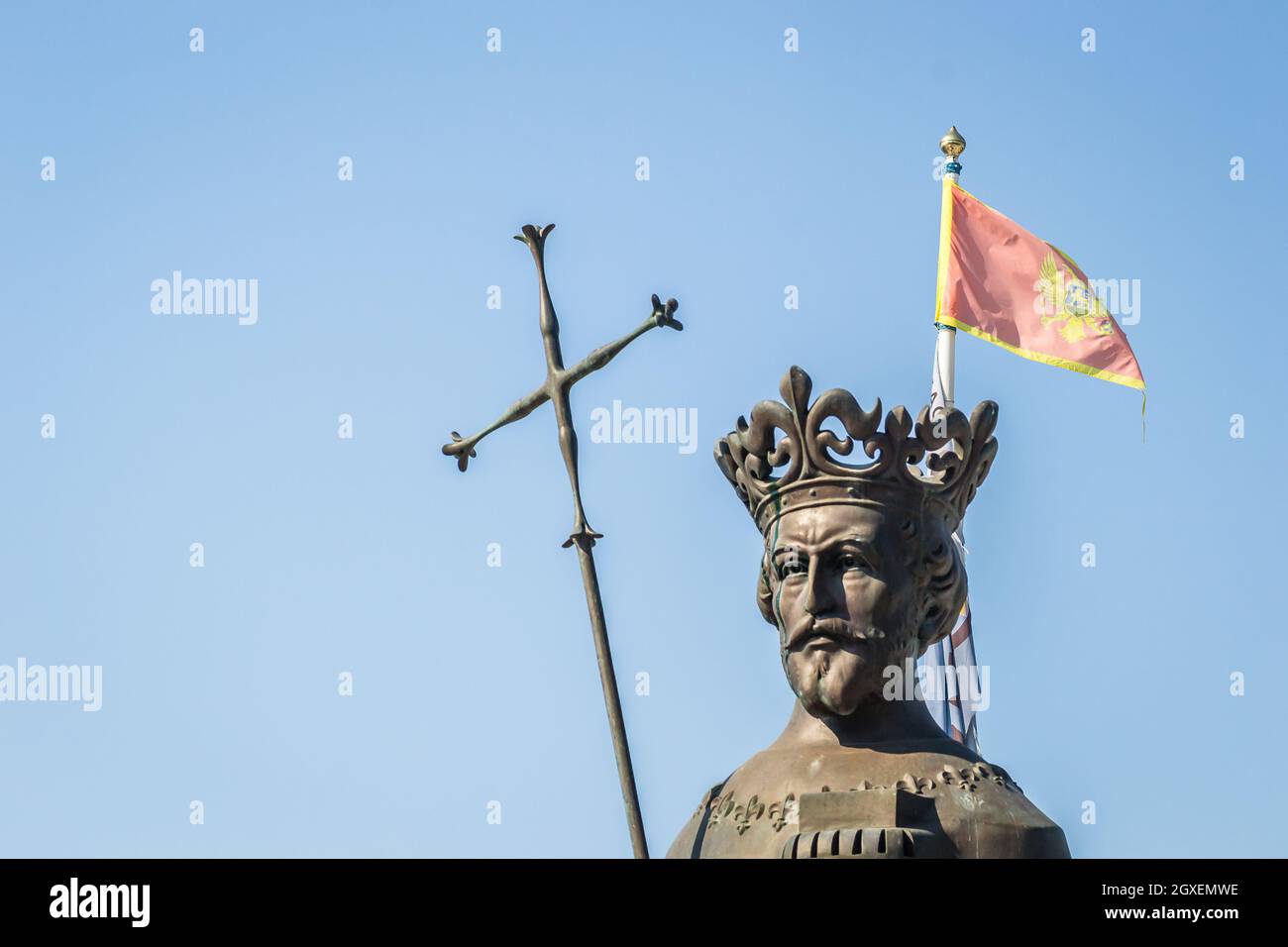 Bronze monument to the city's founder Tvrtko Kotromanic in Herceg Novi ...