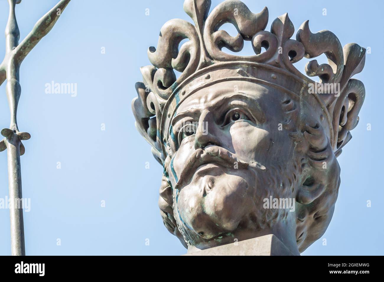 Bronze monument to the city's founder Tvrtko Kotromanic in Herceg Novi ...