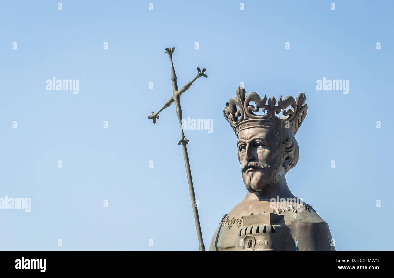 Bronze monument to the city's founder Tvrtko Kotromanic in Herceg Novi ...