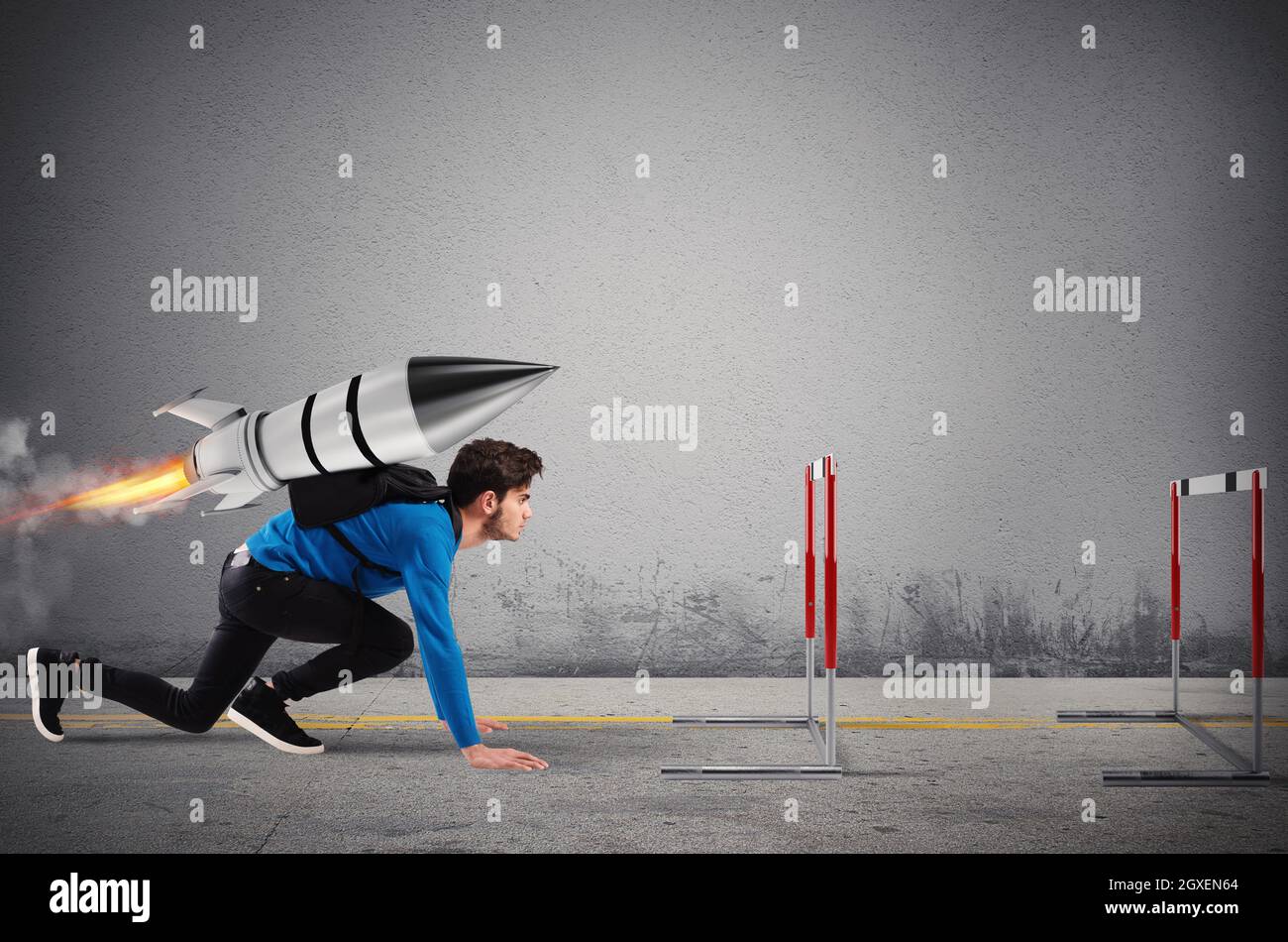 Student overcomes obstacles of his studies at top speed with a fast ...