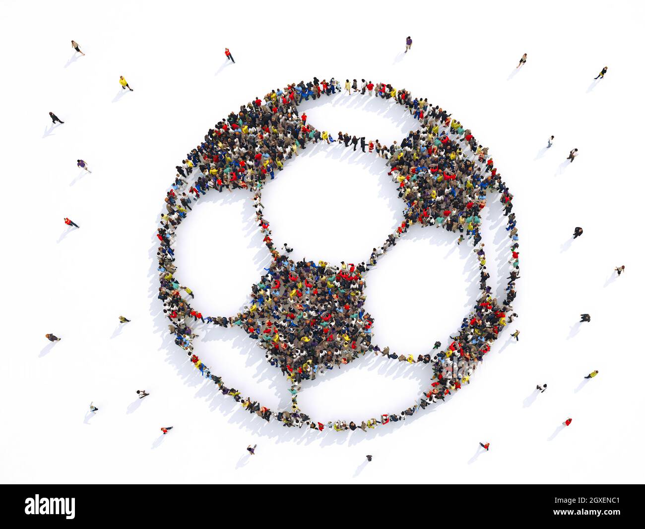 Football fans together in a ball shape. 3D Rendering Stock Photo - Alamy