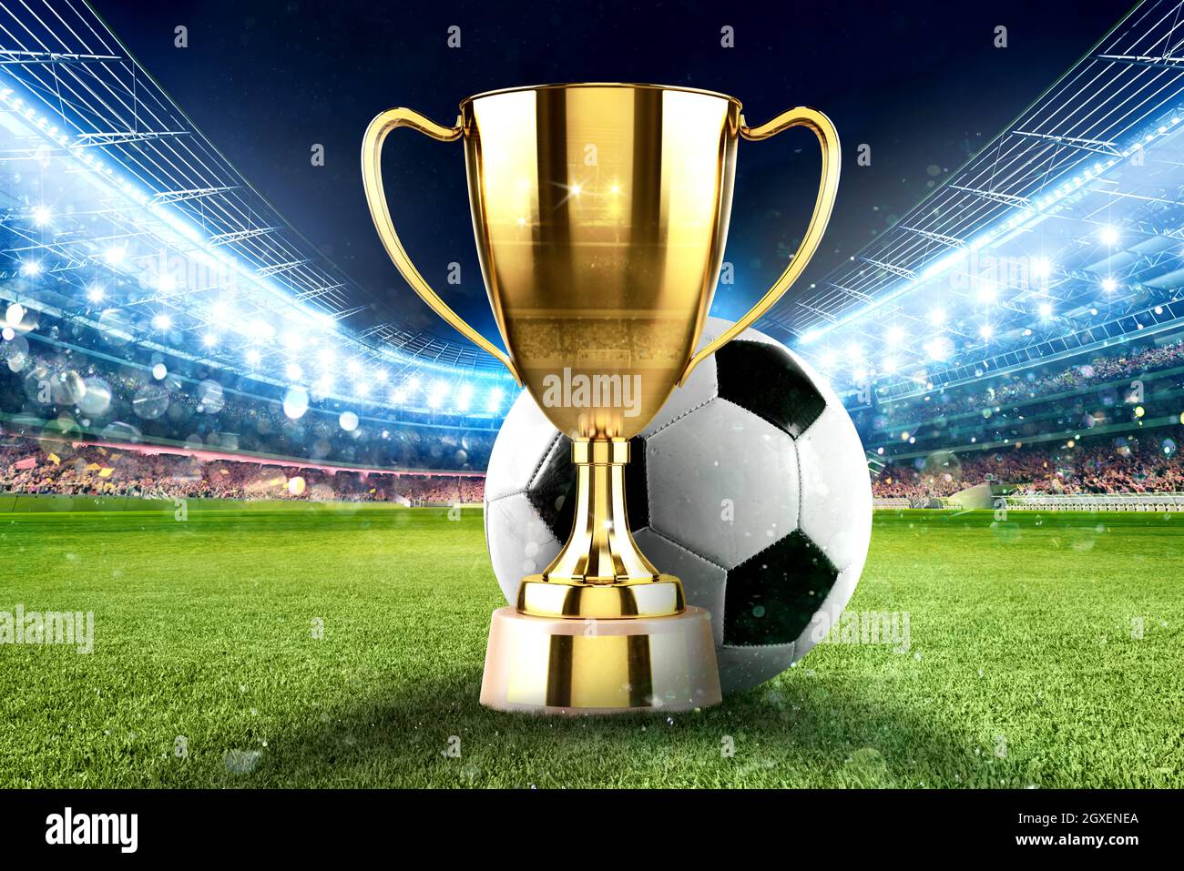 Concept of triumph in a football final match in a stadium Stock Photo ...