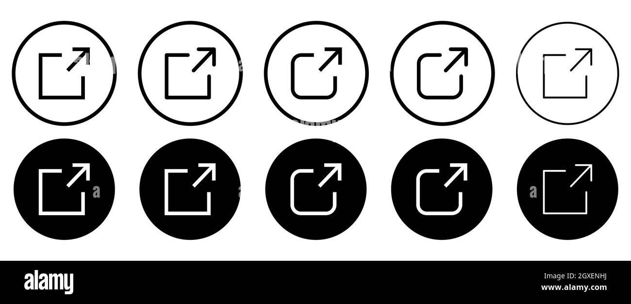 External link icon set. Vector illustration isolated on white ...