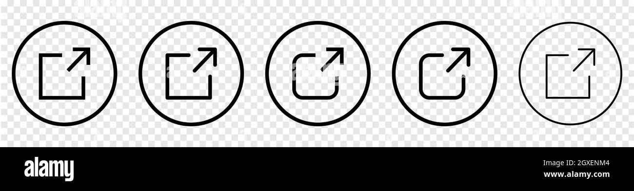 External Link Icon. Open Page Vector Sign Isolated on Transparent ...