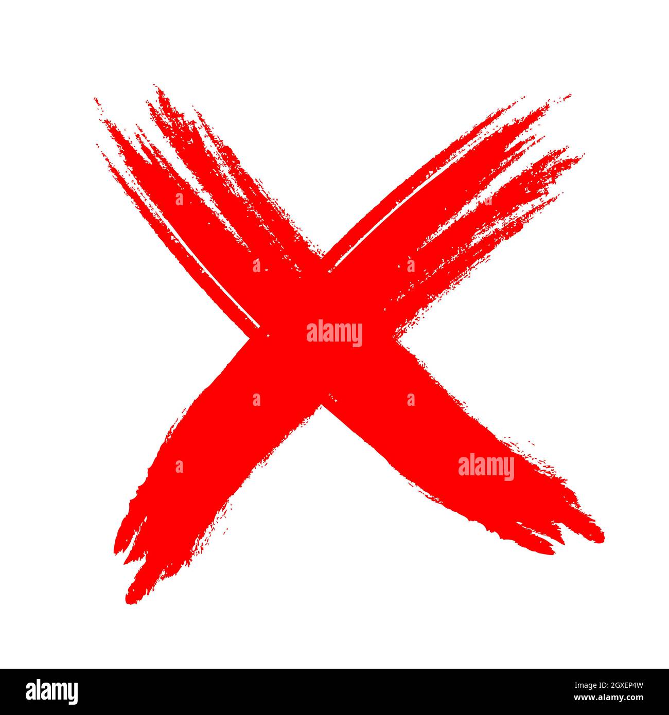 Grunge letter X. Vector X mark isolated on white background Stock ...