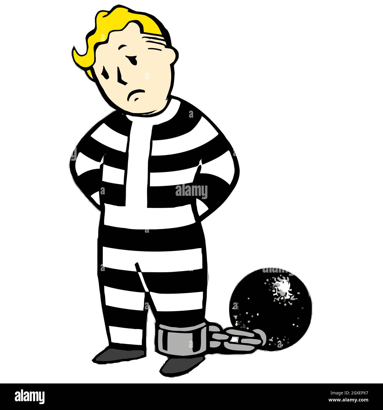 Vault Boy illustration character happy head fallout Stock Photo - Alamy