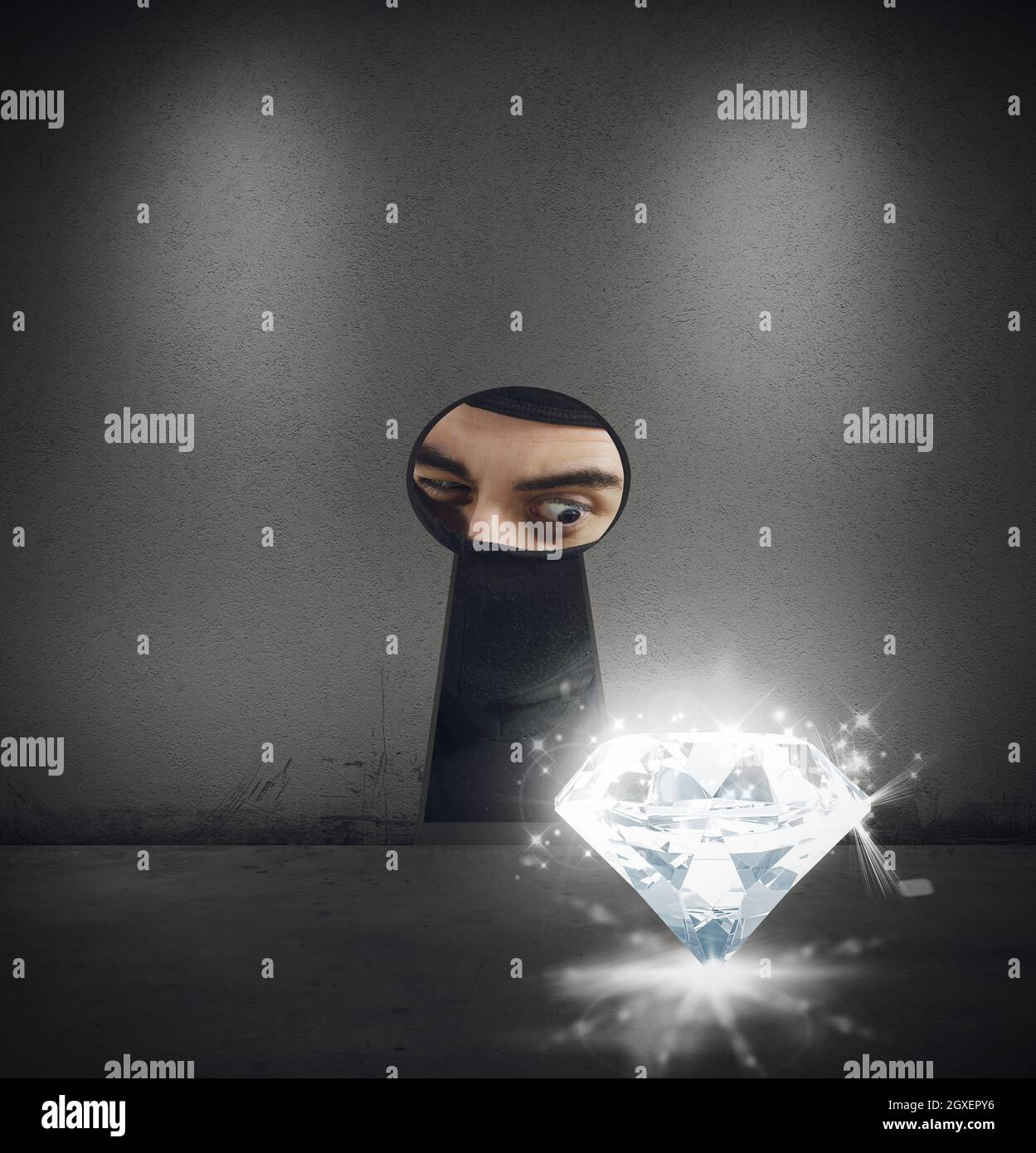 Thief tries to steal a precious diamond Stock Photo - Alamy