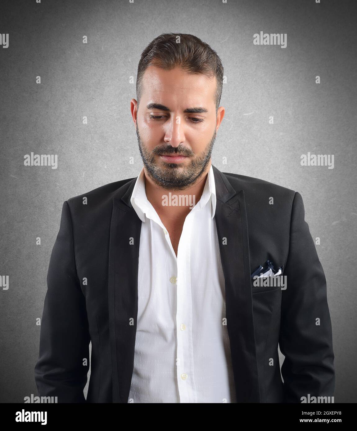 Business man discouraged by difficulties at work Stock Photo - Alamy