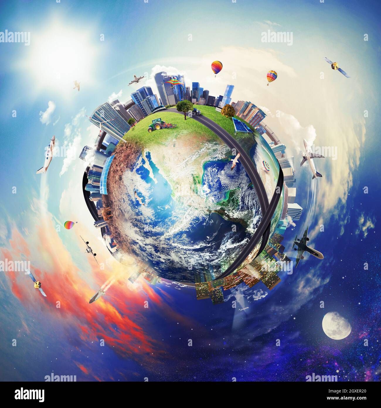 Global view of business world. World provided by NASA Stock Photo - Alamy