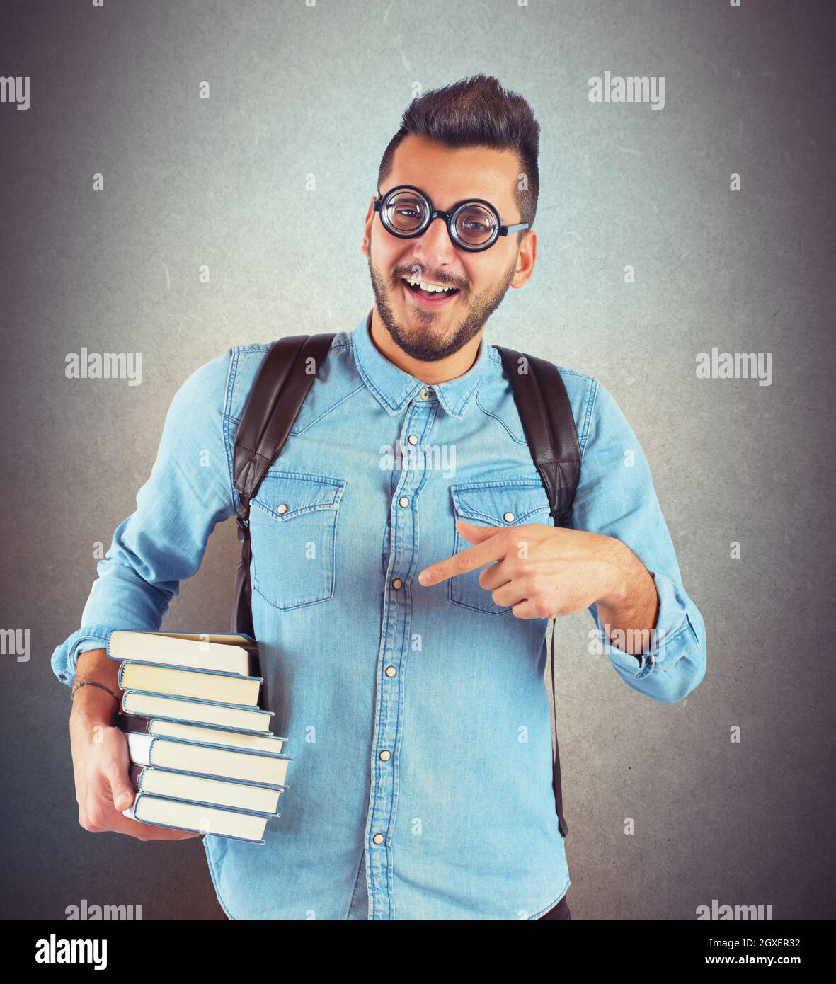 Man boy studying funny hi-res stock photography and images - Alamy
