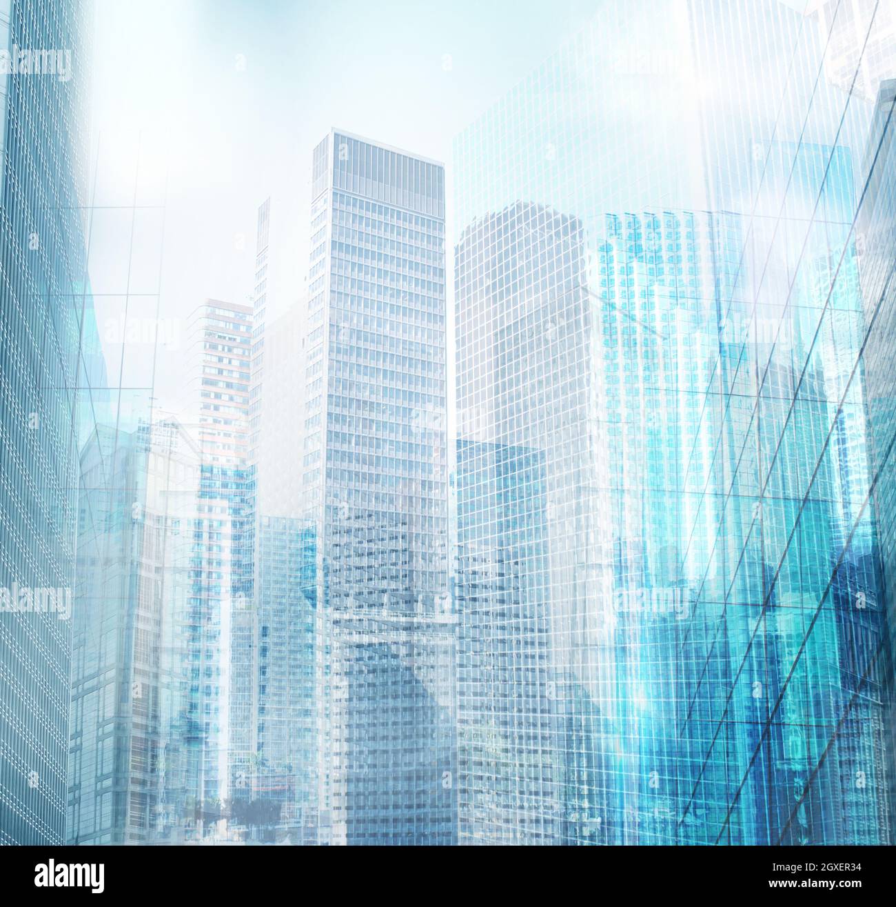 View of construction architectural modern city background Stock Photo ...