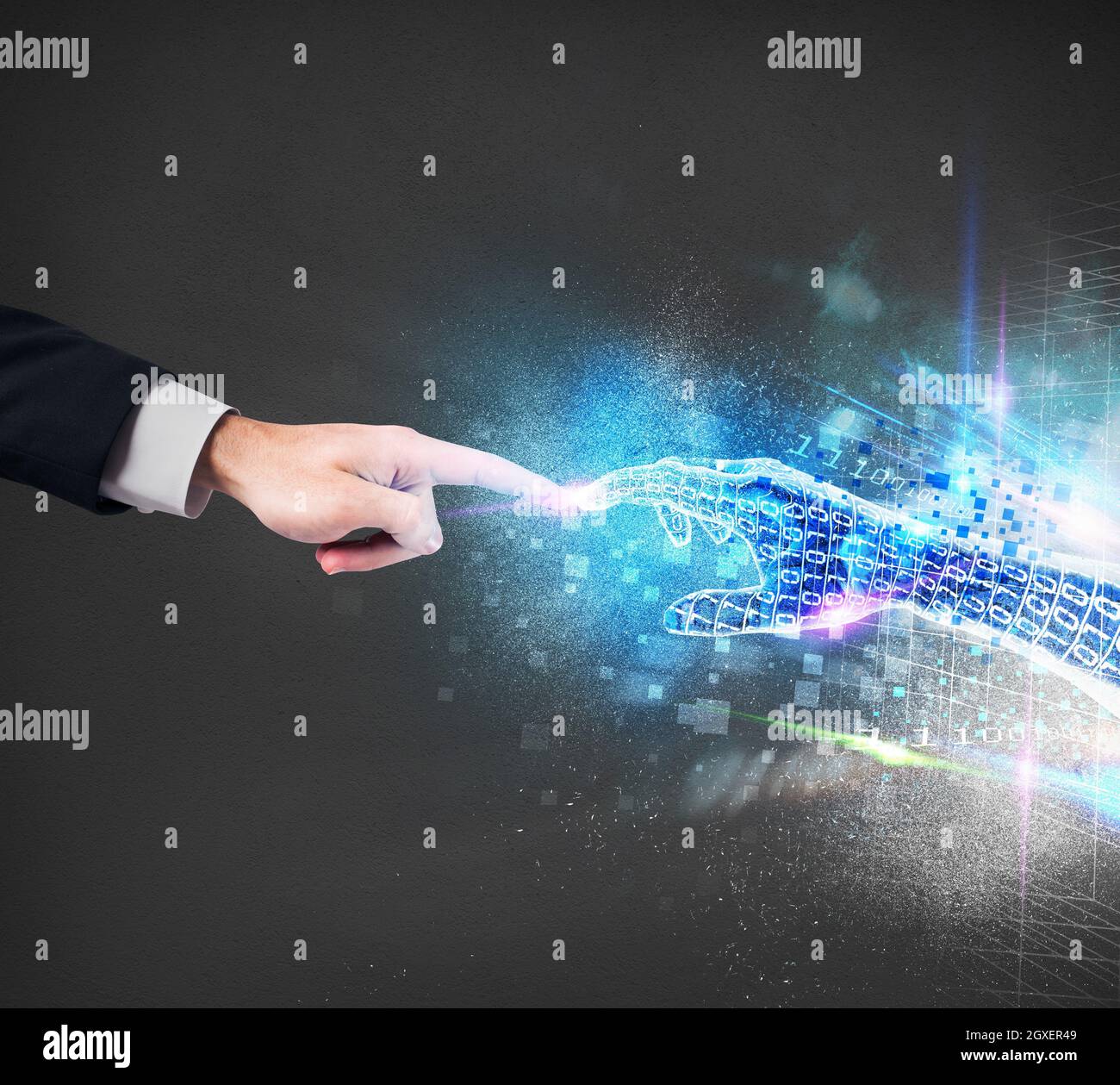 Connection between human and the virtual world Stock Photo - Alamy