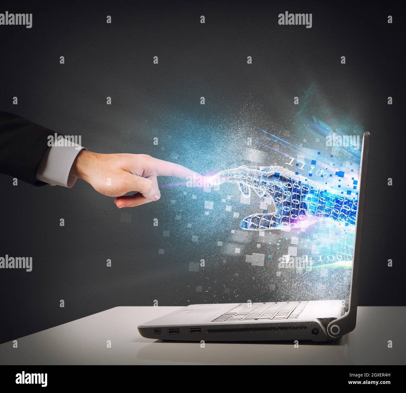 Connection between human and the virtual world Stock Photo - Alamy