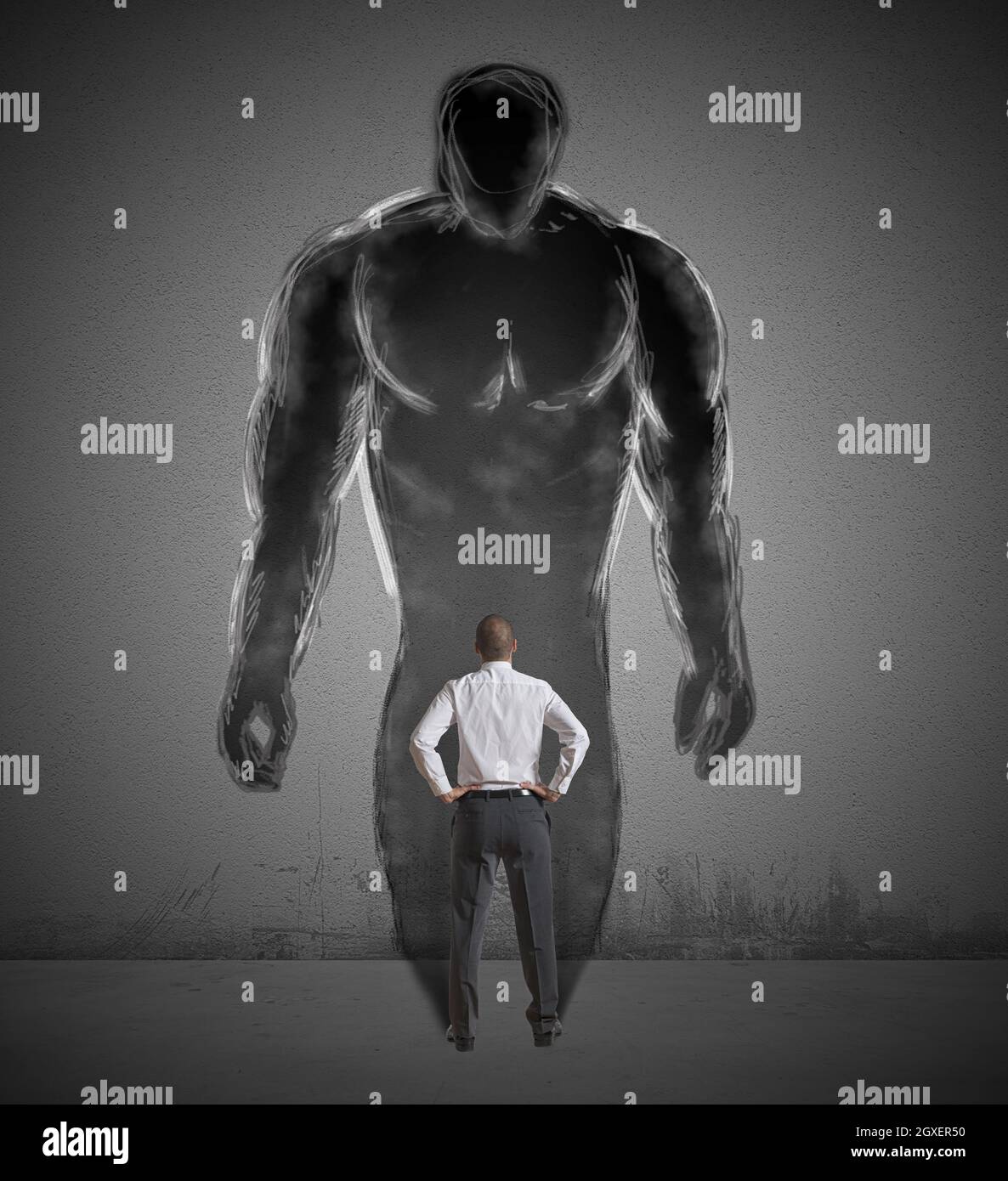 Successful Businessman Superhero Shadow High Resolution Stock ...