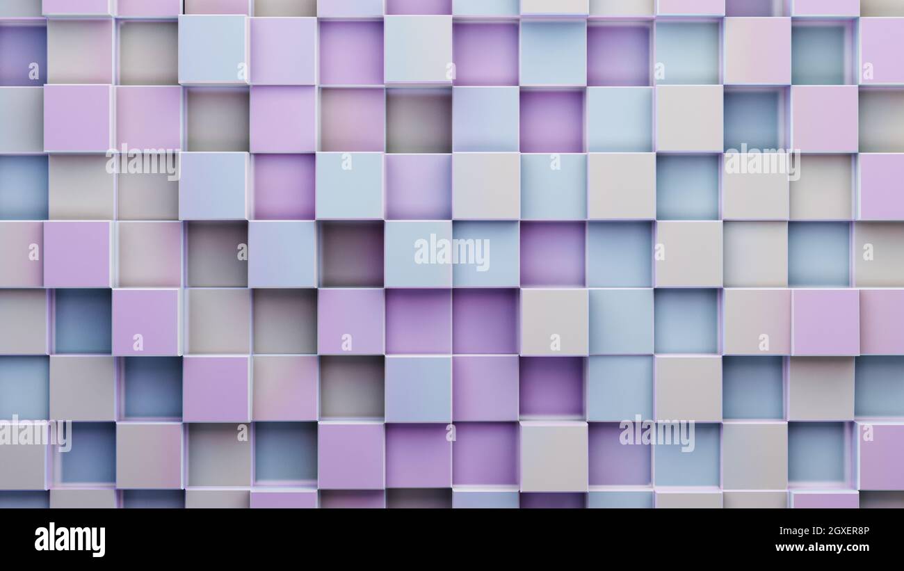 pastel colors wall with square planes texture. 3d rendering Stock Photo ...