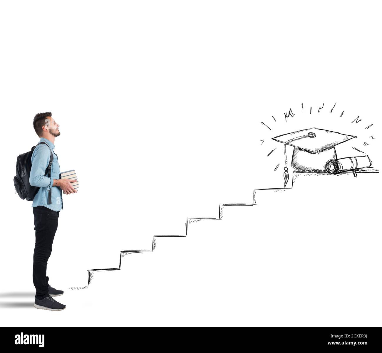 Student studies hard to get to graduation Stock Photo - Alamy