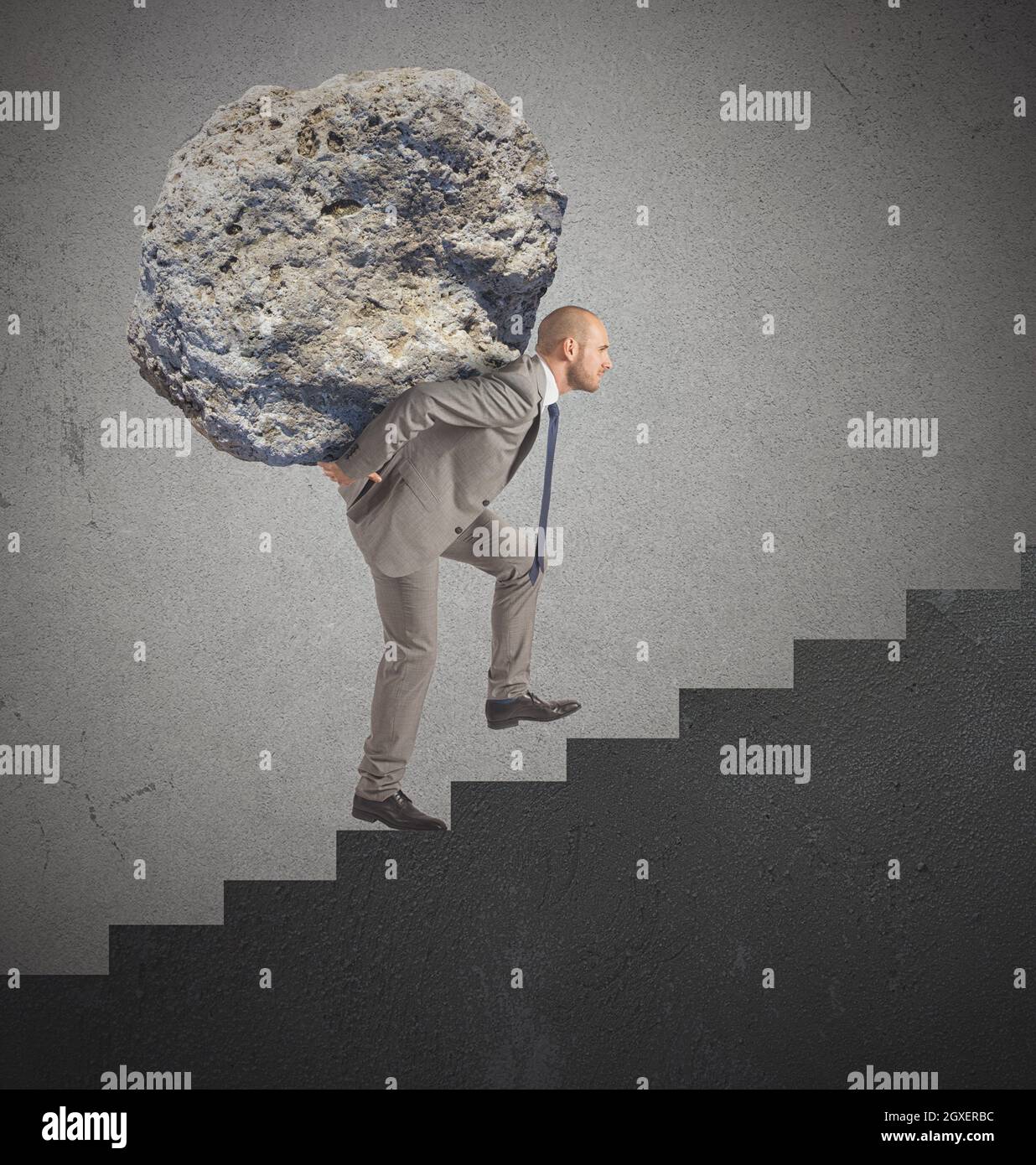 Difficult career with great effort and determination Stock Photo - Alamy