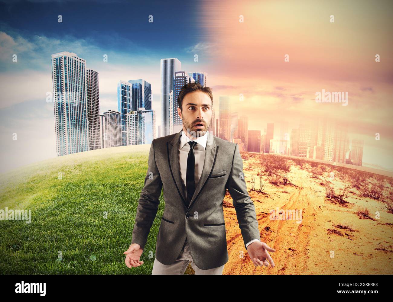 Global warming and the end of civilization Stock Photo - Alamy
