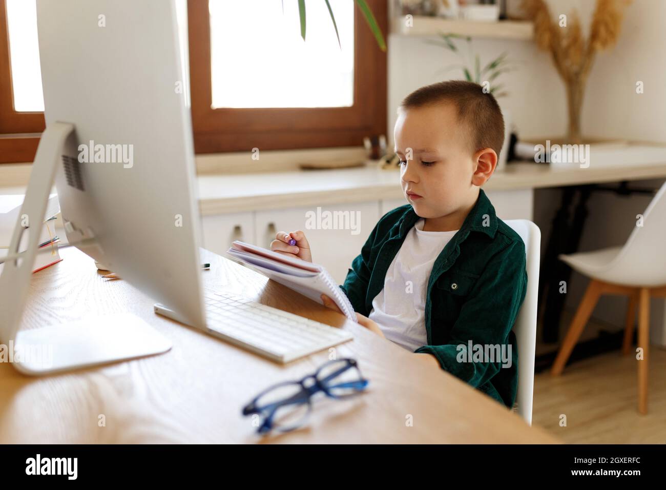 Boy computer study table hi-res stock photography and images - Alamy