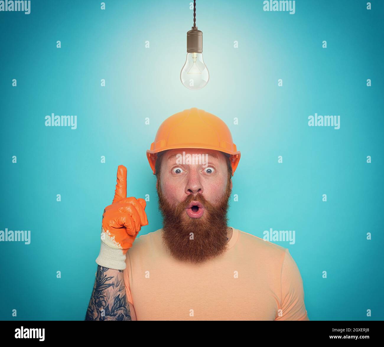 Incompetent worker is wondered about his work Stock Photo - Alamy