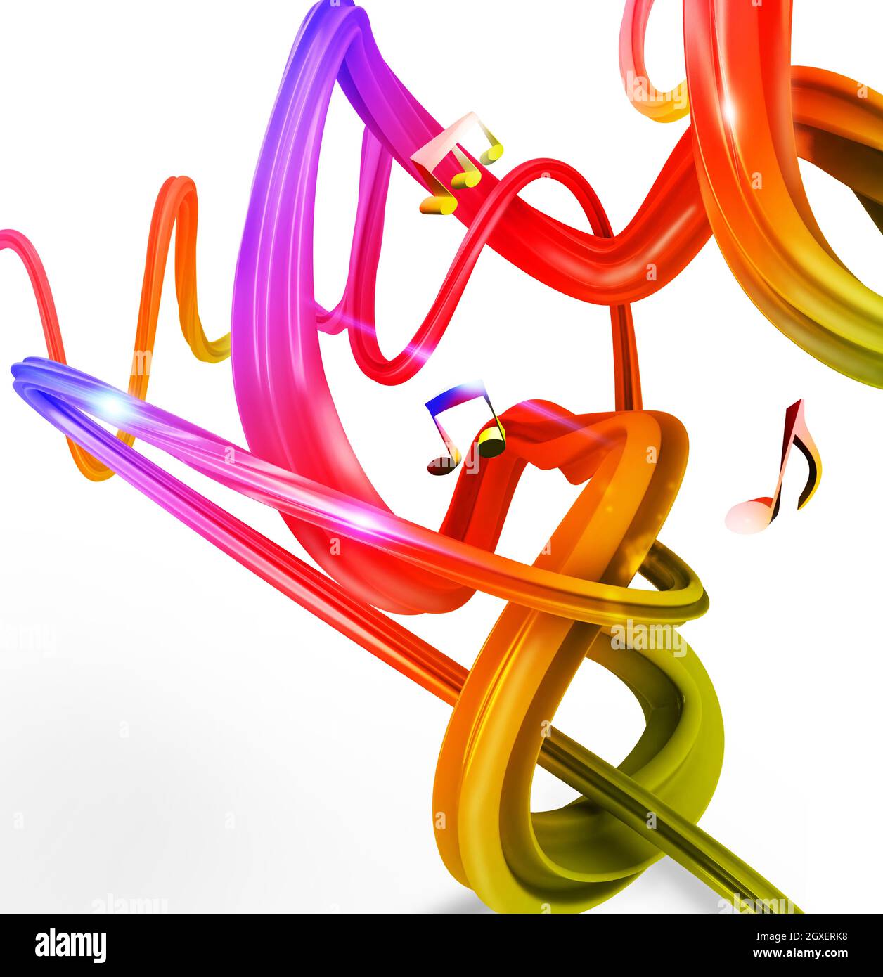 Music background with colored streaks and notes Stock Photo - Alamy