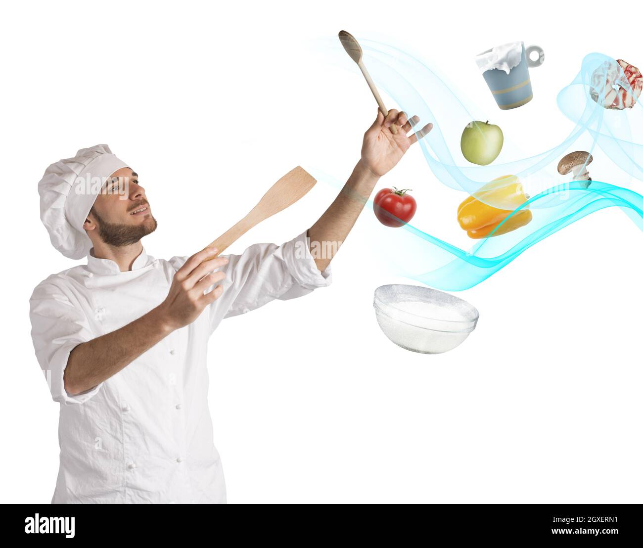 Chef creates a musical harmony with food Stock Photo - Alamy