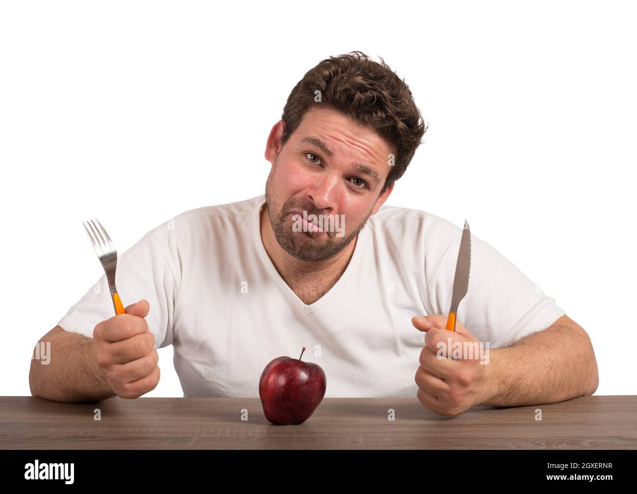 Sad fat man eating hi-res stock photography and images - Alamy