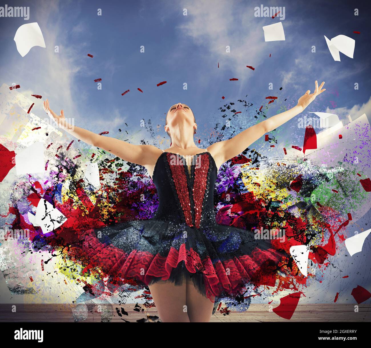 Dancer posing with a spectacular artistic effects Stock Photo - Alamy
