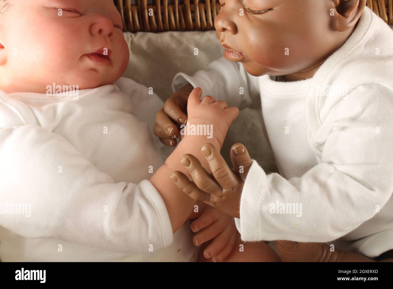 Ethnic diversity multiracial concept. African American baby holding a ...