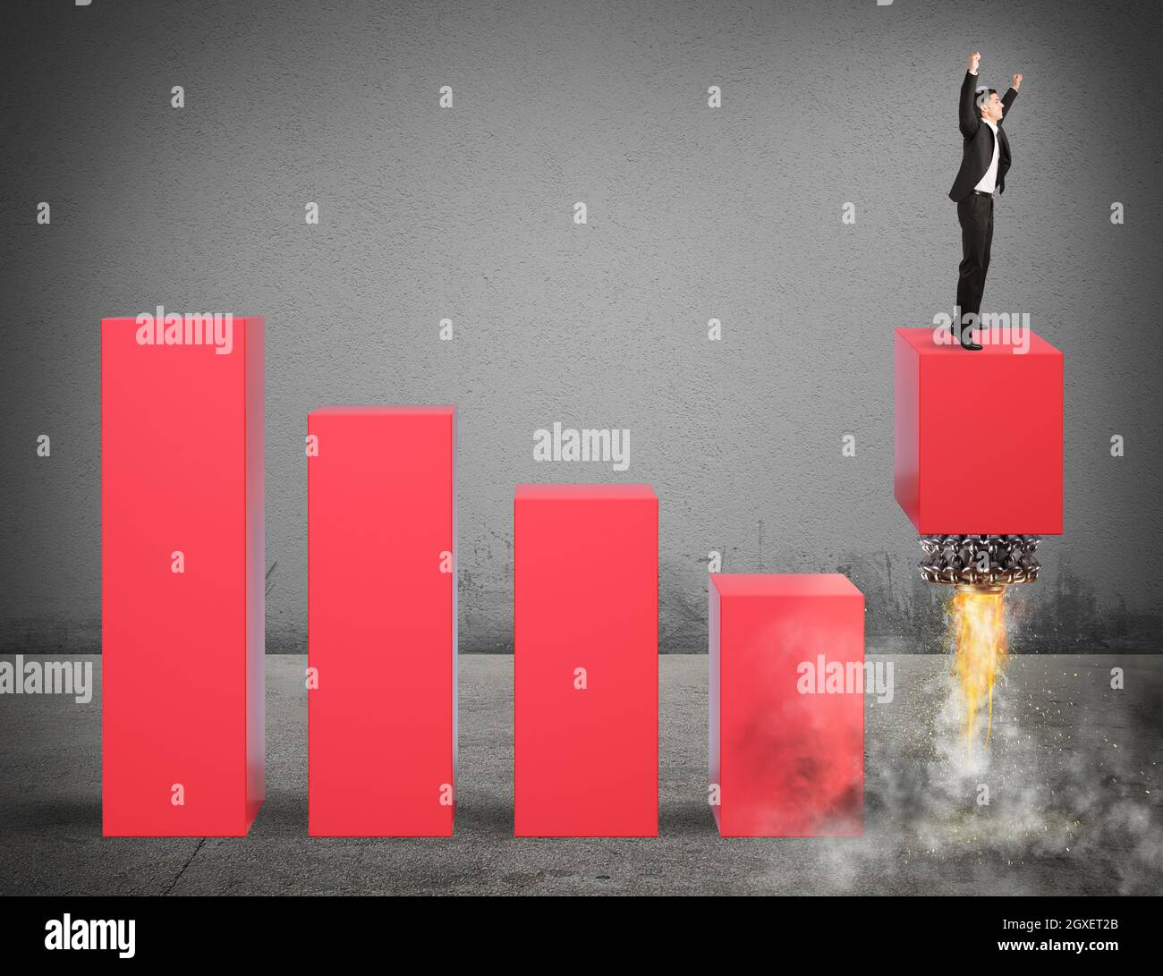 Businessman manages to rise to the top Stock Photo - Alamy