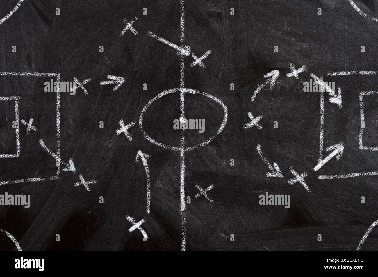 Soccer strategy schema in a blackboard Stock Photo - Alamy