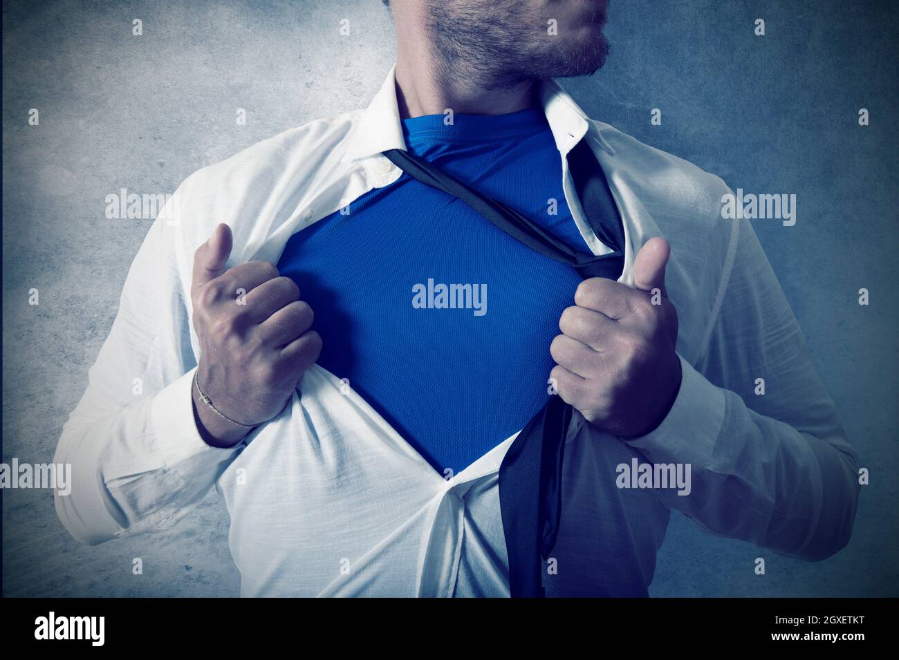 Concept of be superman in business Stock Photo - Alamy