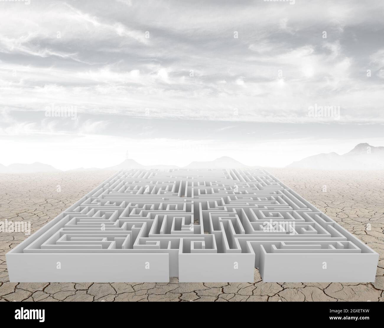 A complicated maze in a arid desert Stock Photo - Alamy