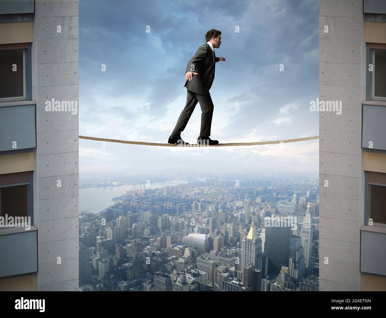 Concept of businessman and difficult business Stock Photo - Alamy