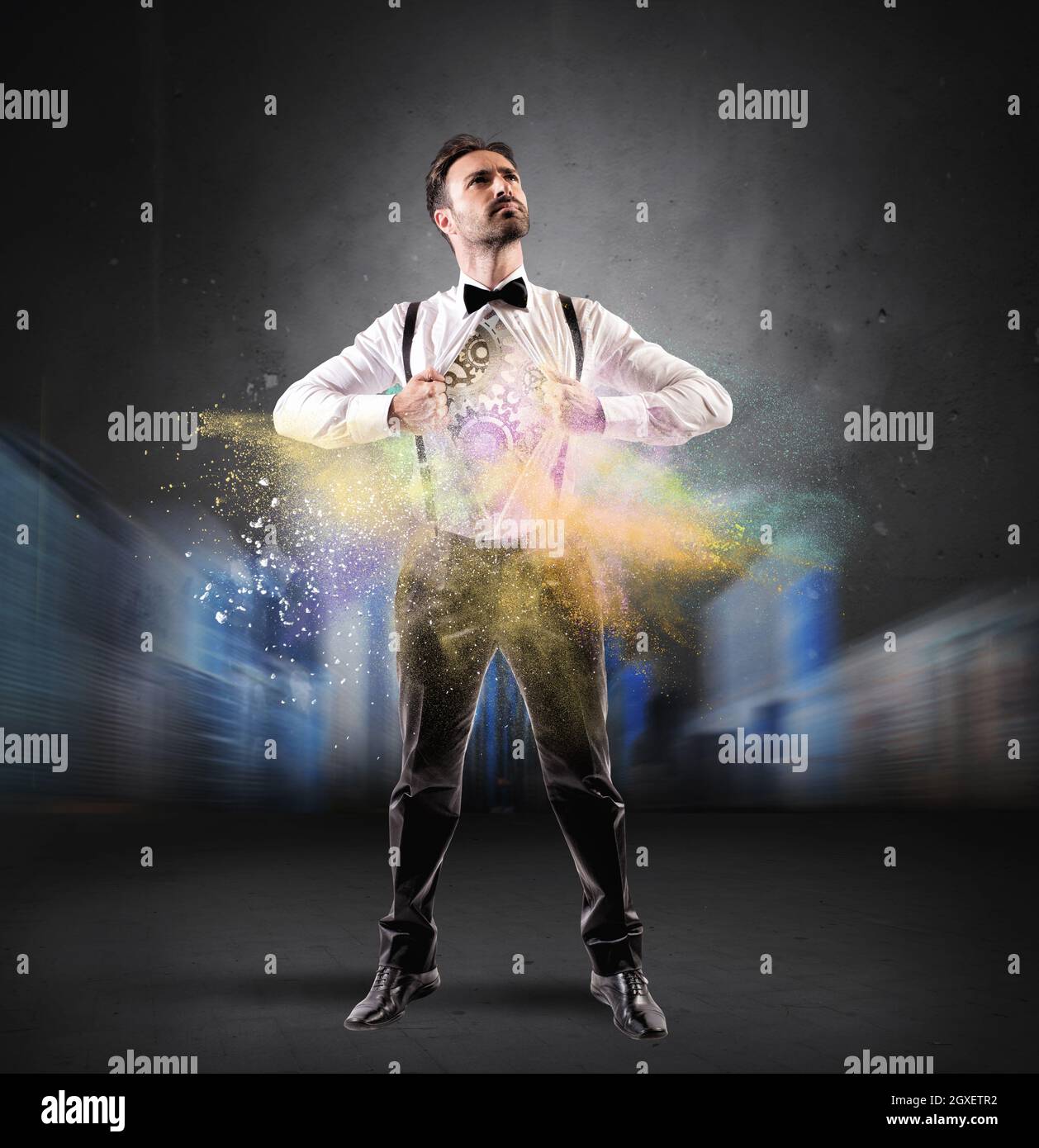 Superman body paint hi-res stock photography and images - Alamy