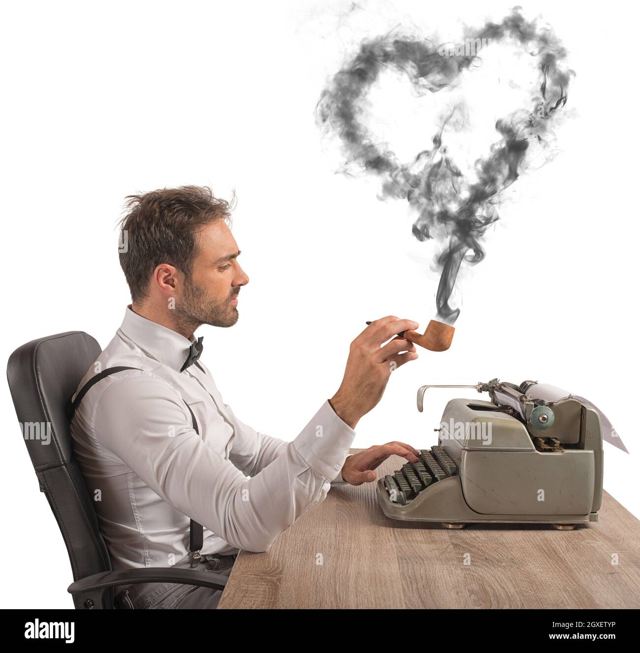 A man writing a love letter for valentine day Stock Photo - Alamy