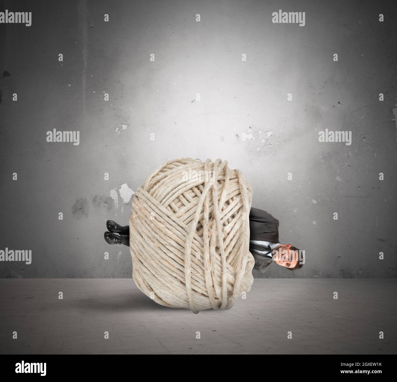 Concept of crisis and problem with trapped businessman Stock Photo - Alamy
