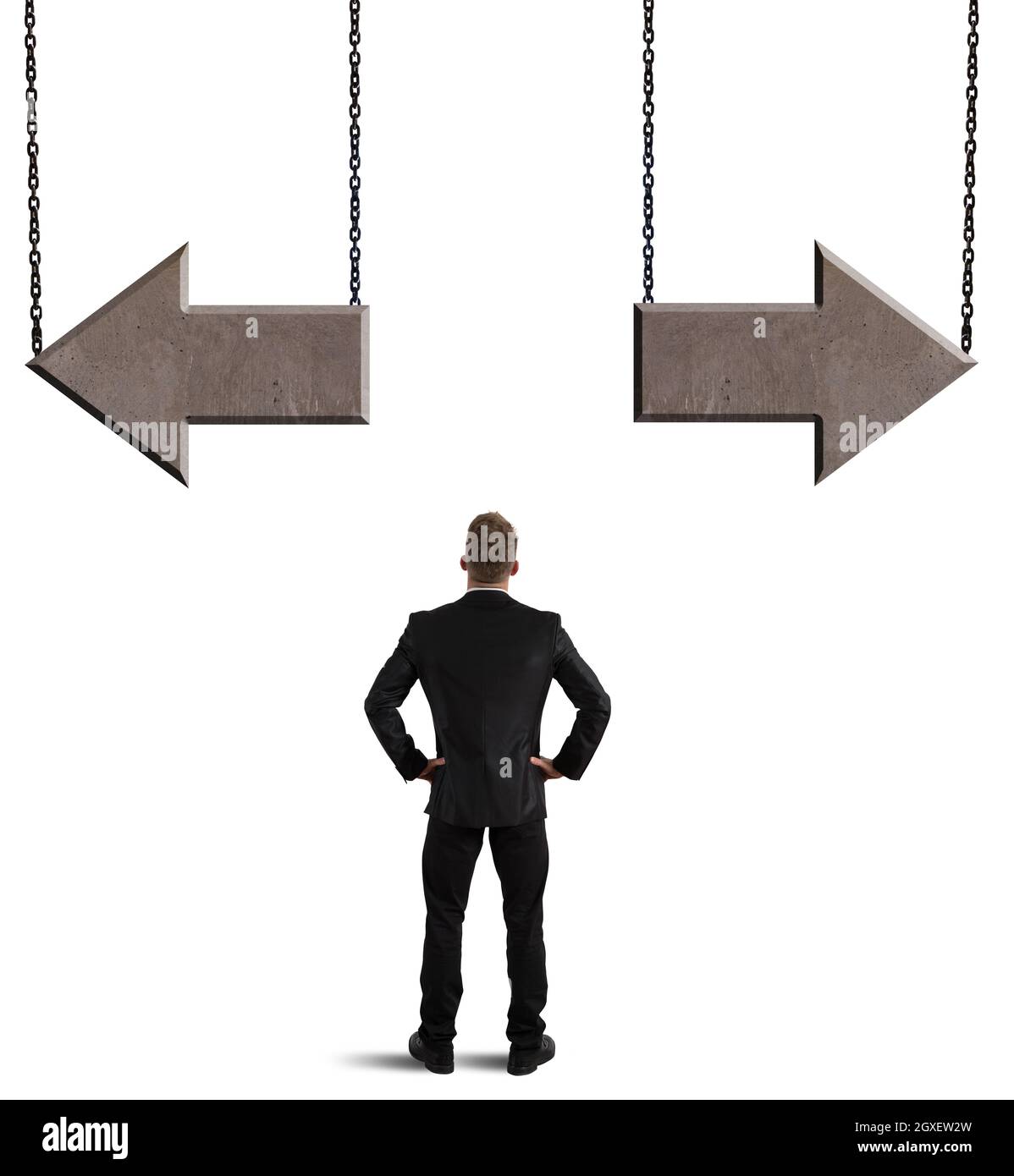 Concept of important choices of a businessman Stock Photo - Alamy