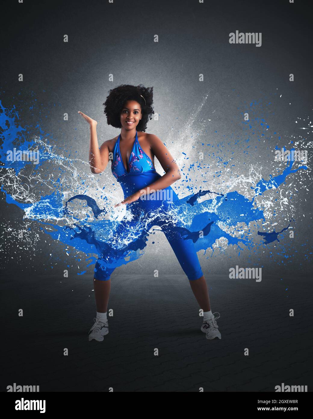 Modern dancer of a girl with motion effect Stock Photo - Alamy