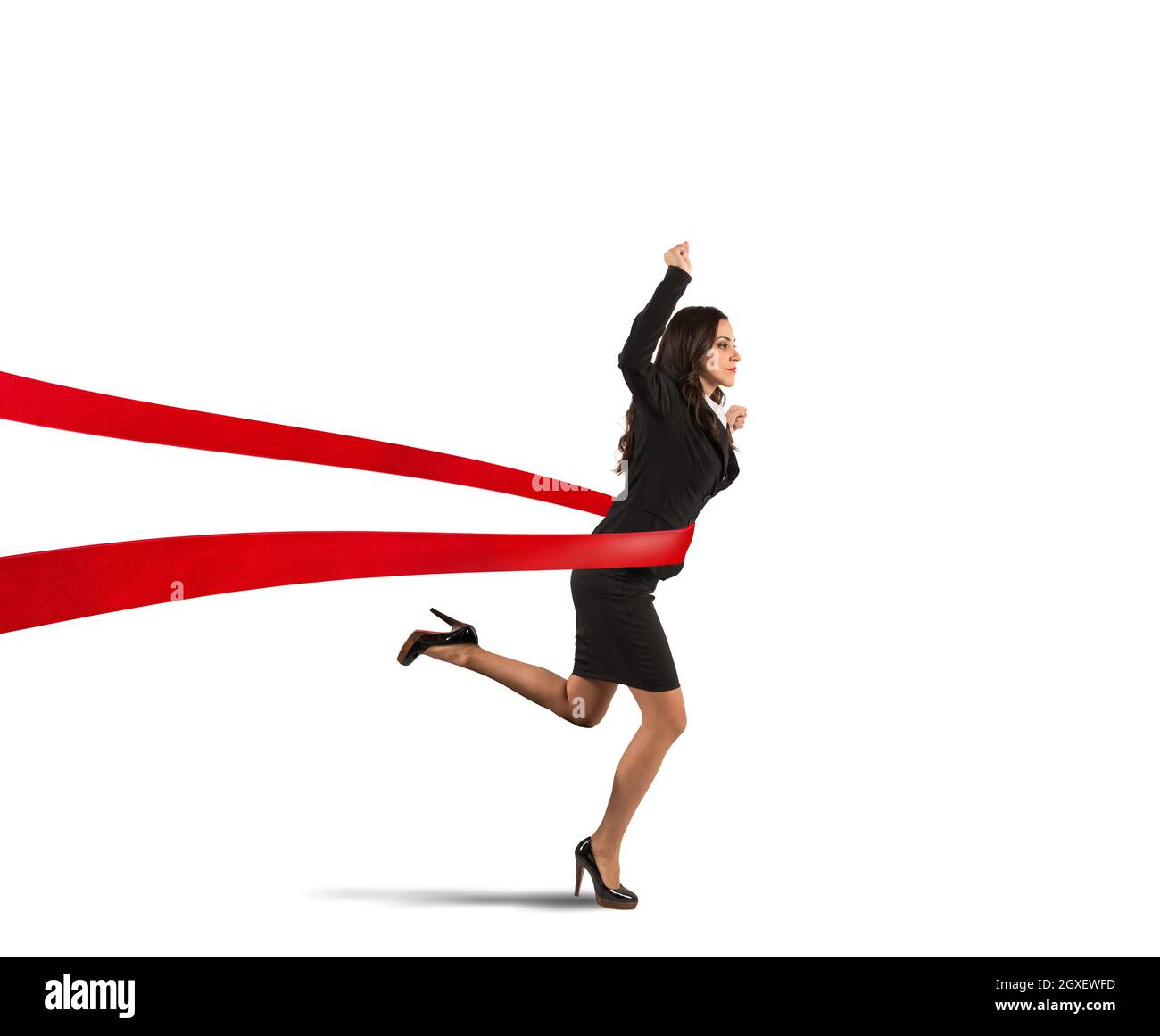 Girl crossing the finish line hi-res stock photography and images - Alamy