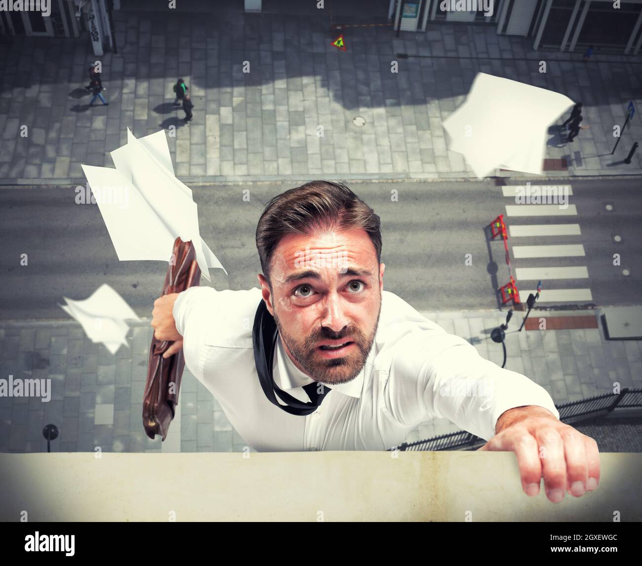 Failure of a businessman due to economic crisis Stock Photo - Alamy