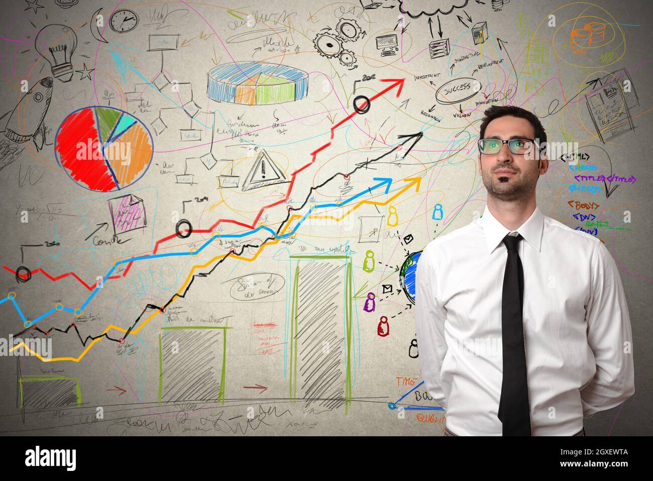 Successful businessman with a new business project Stock Photo - Alamy