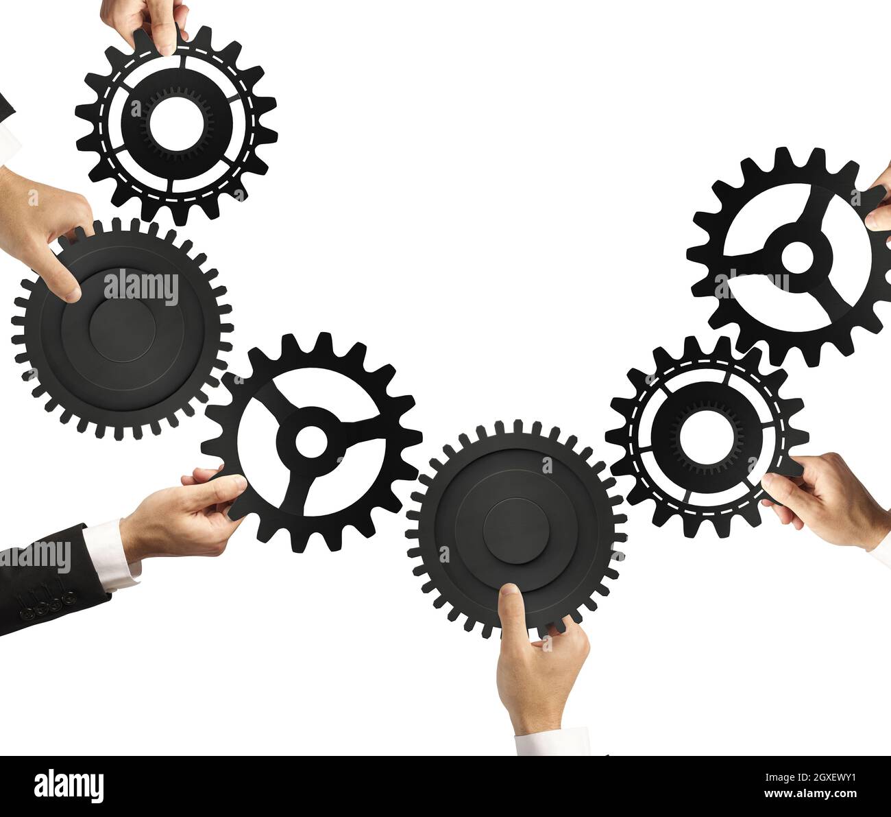 Teamwork and integration concept with connection of gear Stock Photo ...