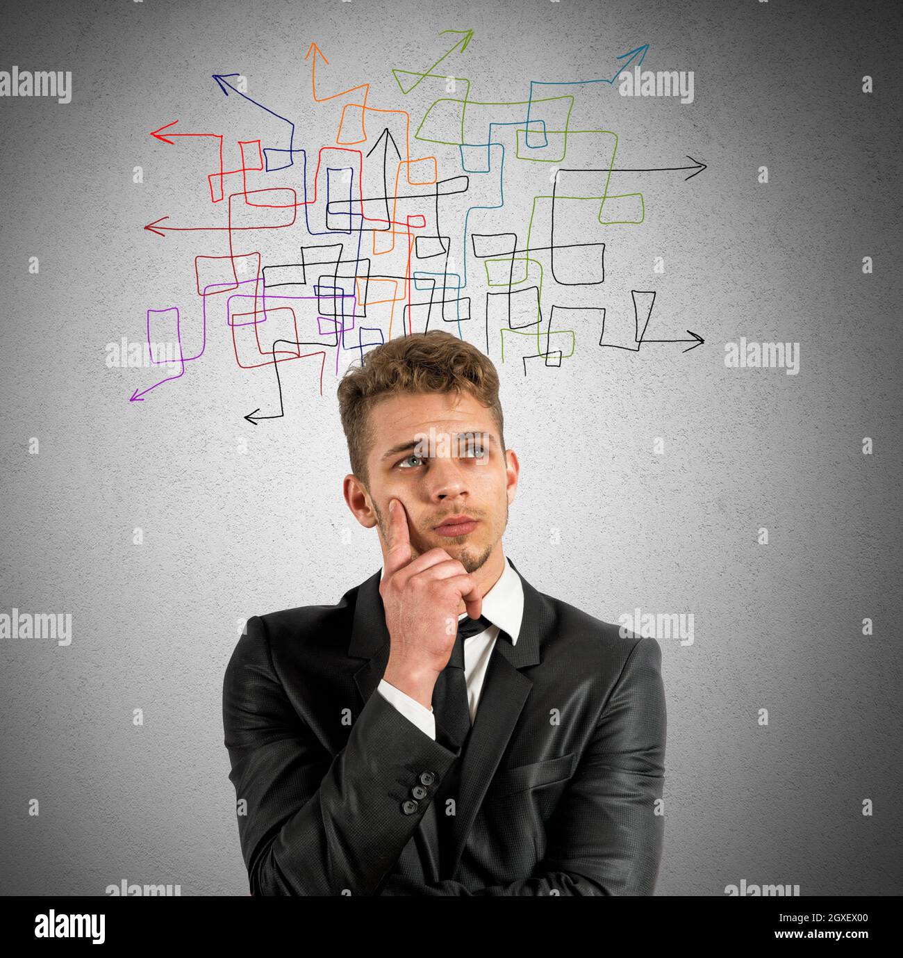 Concept of indecision and confusion in business Stock Photo - Alamy
